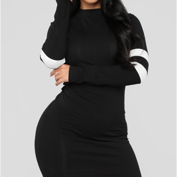 Fashion Nova | Dresses | Eucblack Varsity Dress | Poshmark